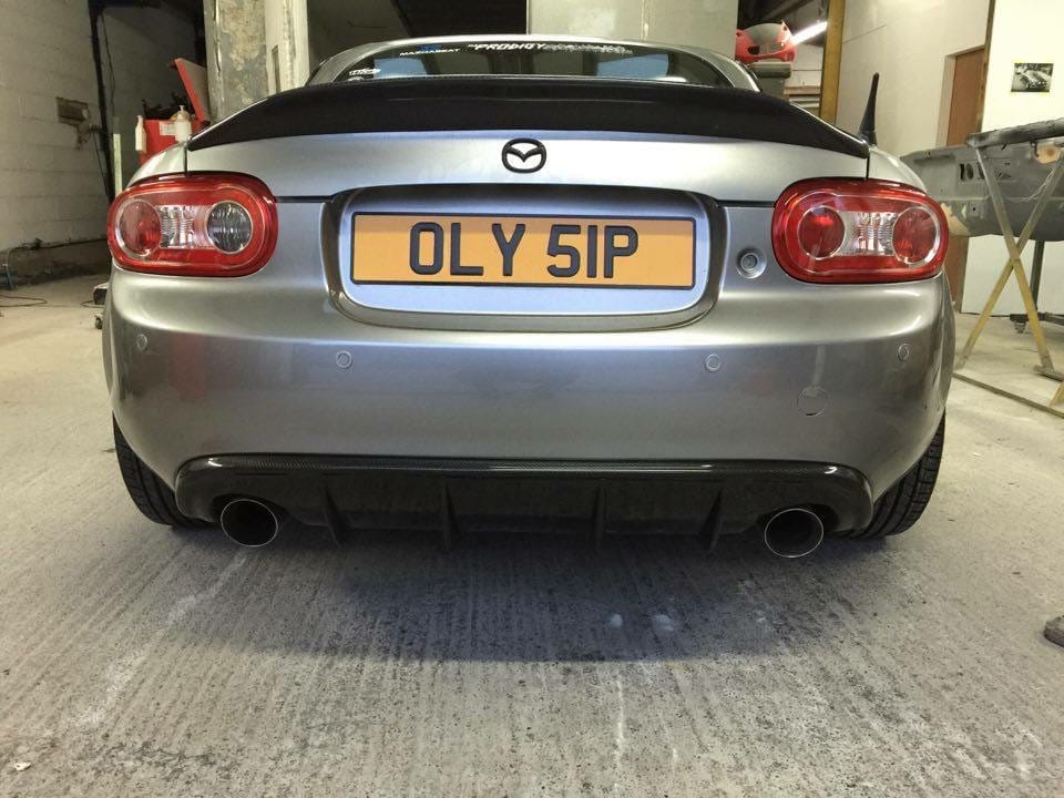 CarbonMiata Rear Diffuser (OEM Exhaust) for NC | Mazda Miata MX-5 ...