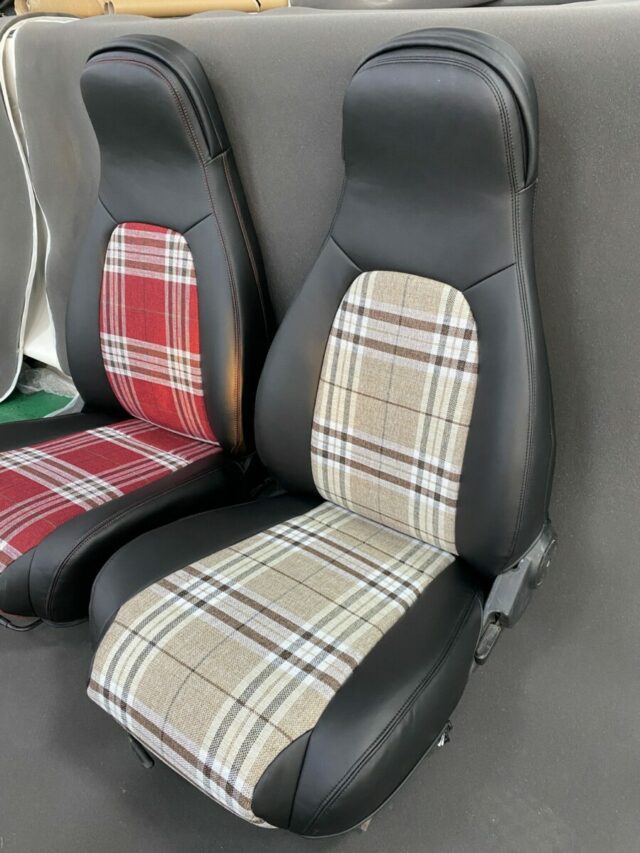 Tartan Plaid Seat Covers for Miata NA - Classic Racing Style