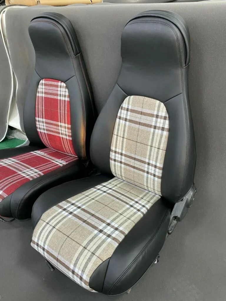 Tartan Plaid Seat Covers for Miata NA - Classic Racing Style