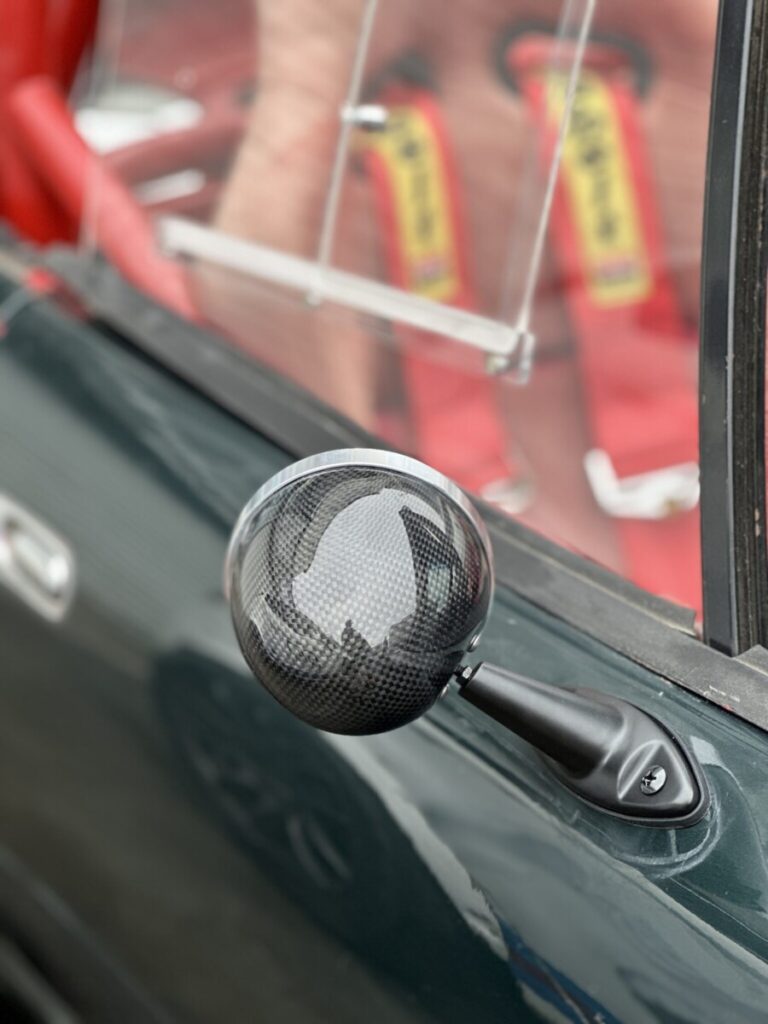 Miata NA/NB Bullet Mirrors Covers: Carbon Fiber & Stainless Steel