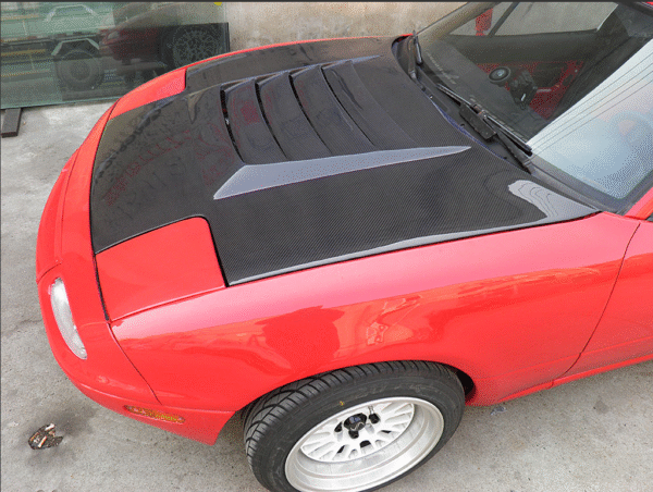 Miata NA Vented Hood - Lightweight Carbon Fiber & Fiberglass