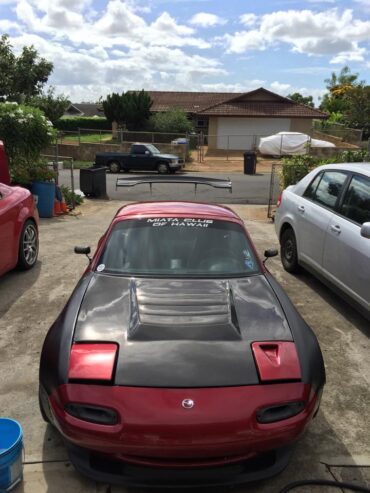 Miata NA Vented Hood - Lightweight Carbon Fiber & Fiberglass