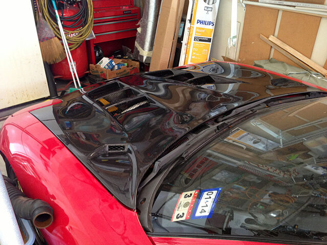 Lightweight Vented Hood for RX-7 FD – Carbon Fiber & Fiberglass